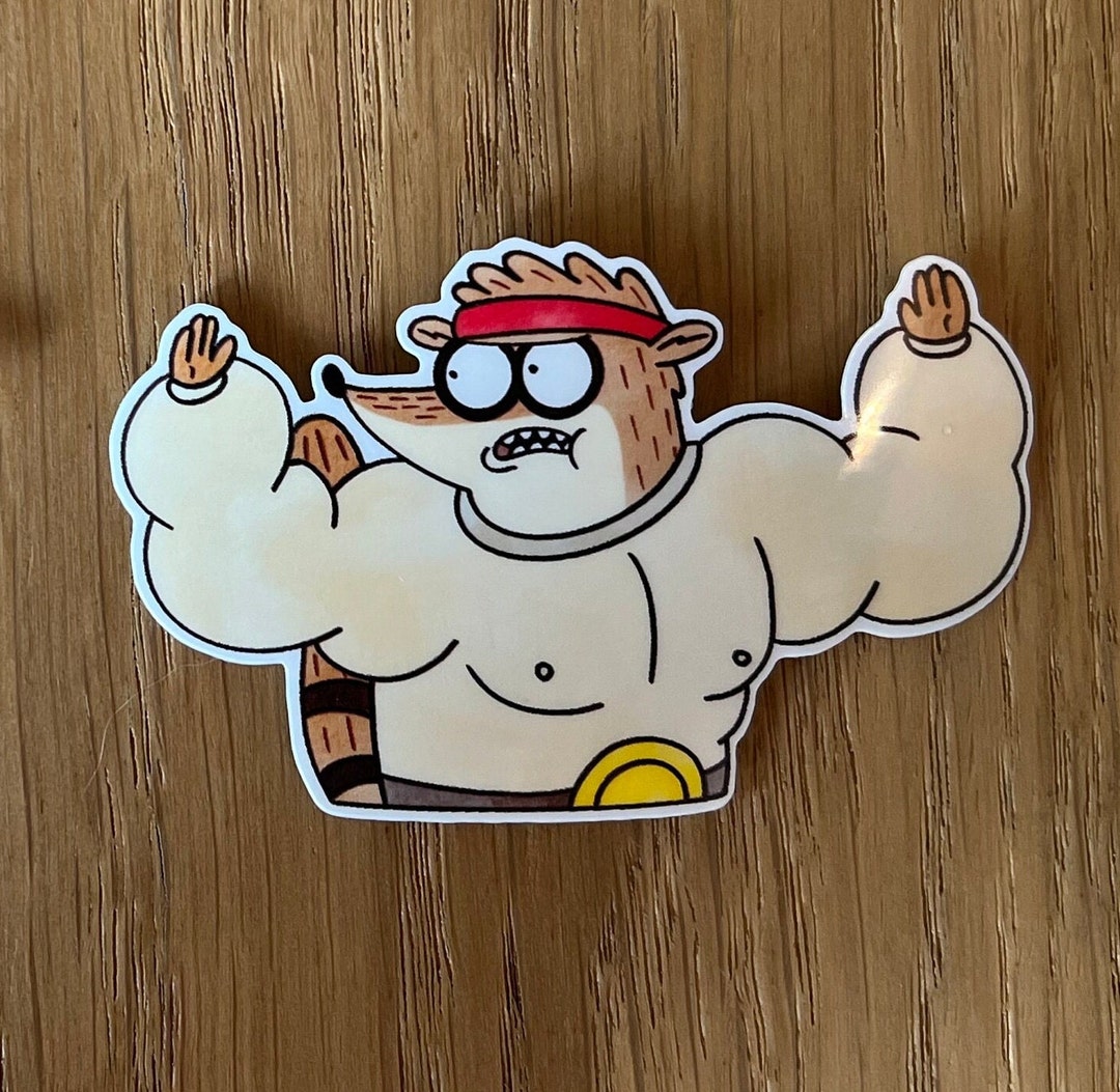 Muscle Suit Costume Rigby - Regular Show Vinyl Sticker - Etsy