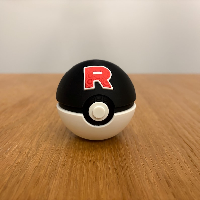 Team Rocket Pokeball Collectible and Display Ball - Team Rocket R Logo ...