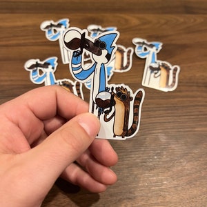 Coffee Time Mordecai and Rigby - Regular Show Digital Painting Glossy ...