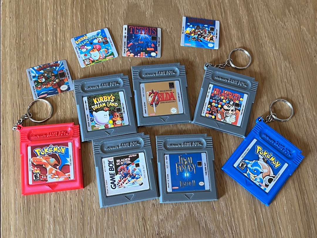 Game Boy Retro Video Game Cartridge Keychains - Full Scale Cart and ...