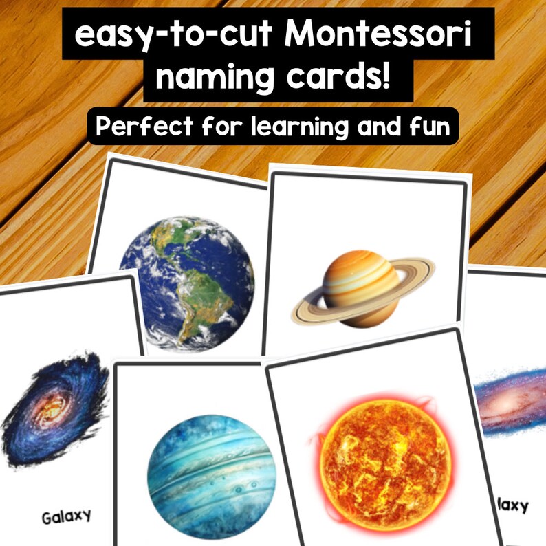 20 Space Exploration Montessori Cards Flash Cards Nomenclature Cards ...
