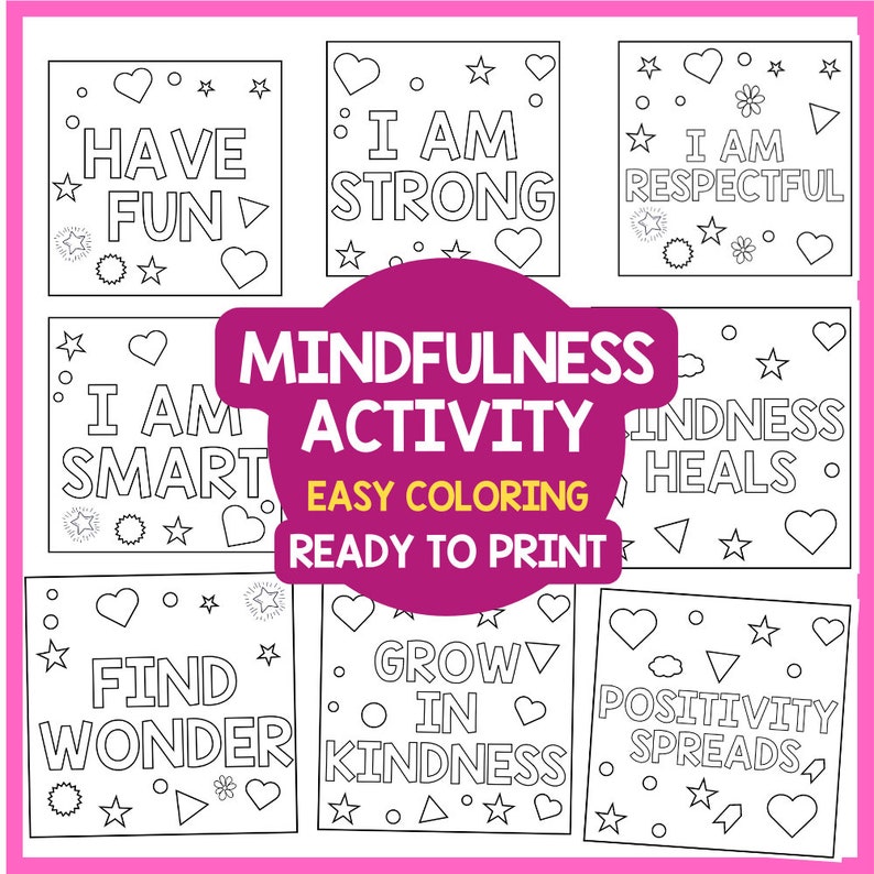 Inspirational Coloring Pages for Kids. 100 Simple Positive Affirmation ...