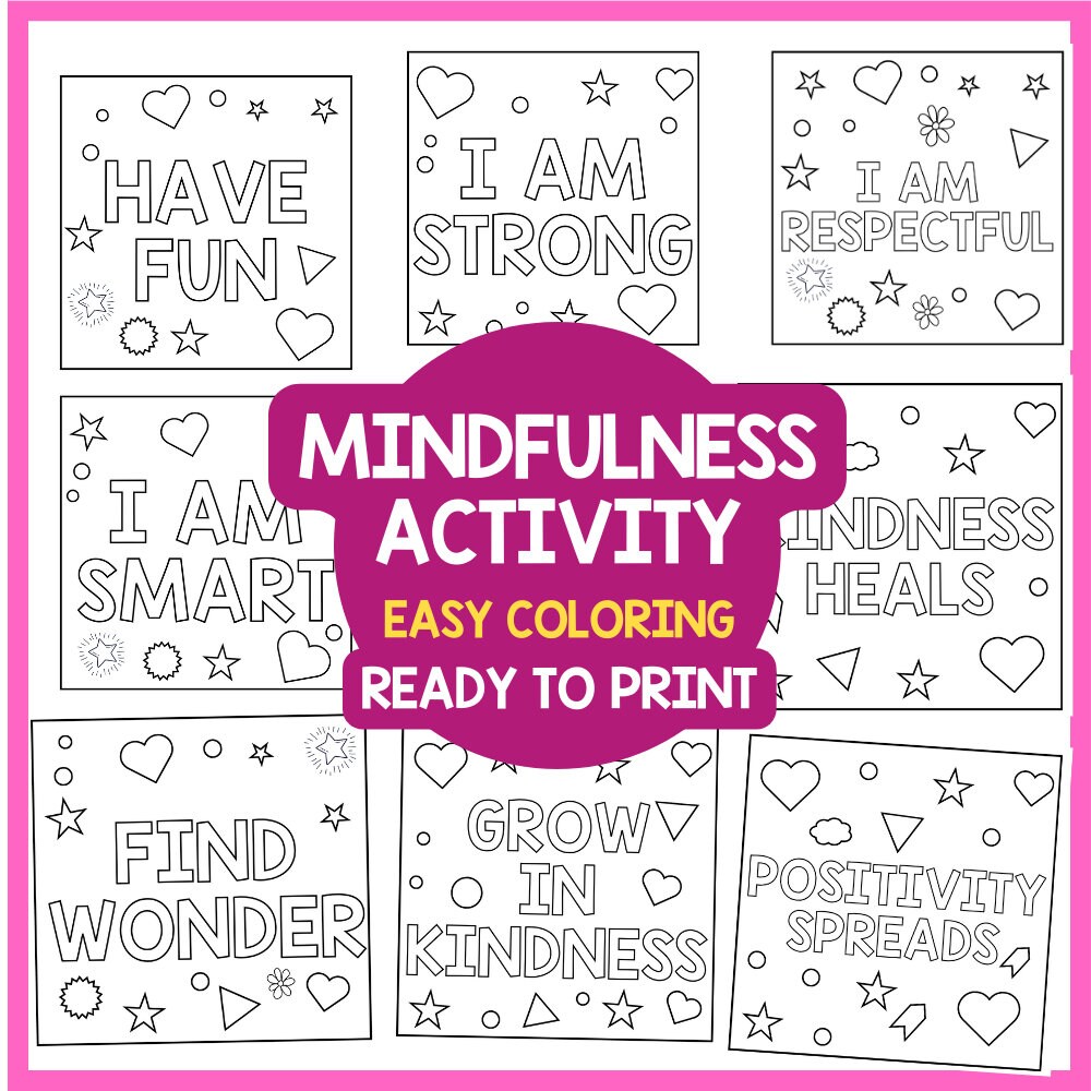 Inspirational Coloring Pages for Kids. 100 Simple Positive Affirmation ...