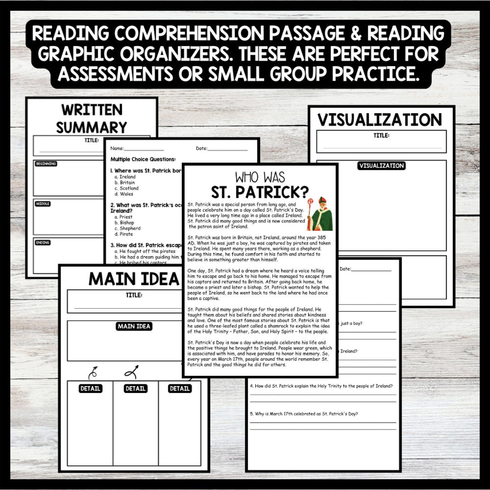 Who Was St. Patrick Reading Comprehension Passage & Questions March St ...