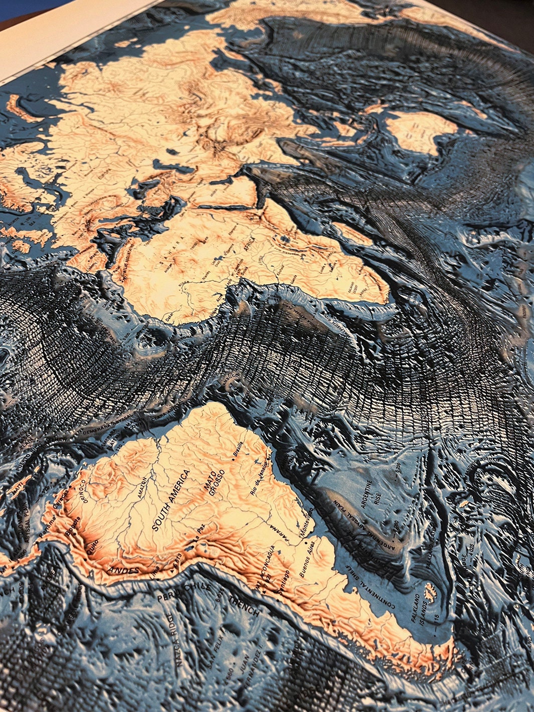 The Floor of the Oceans / Ocean Floor Map, Vintage Map of the Seabed ...