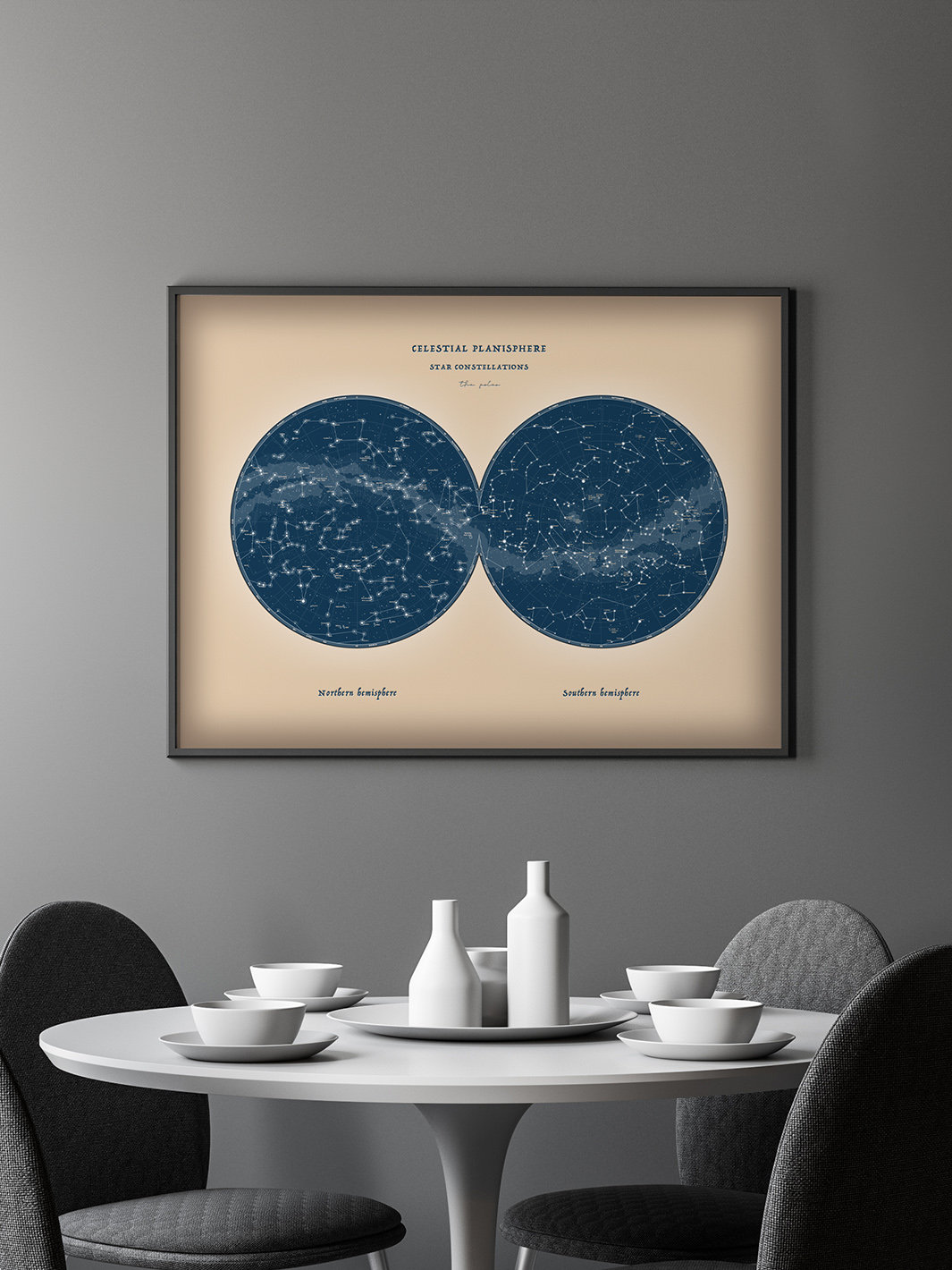 CELESTIAL PLANISPHERE | Constellations Chart Print | Celestial Decor ...