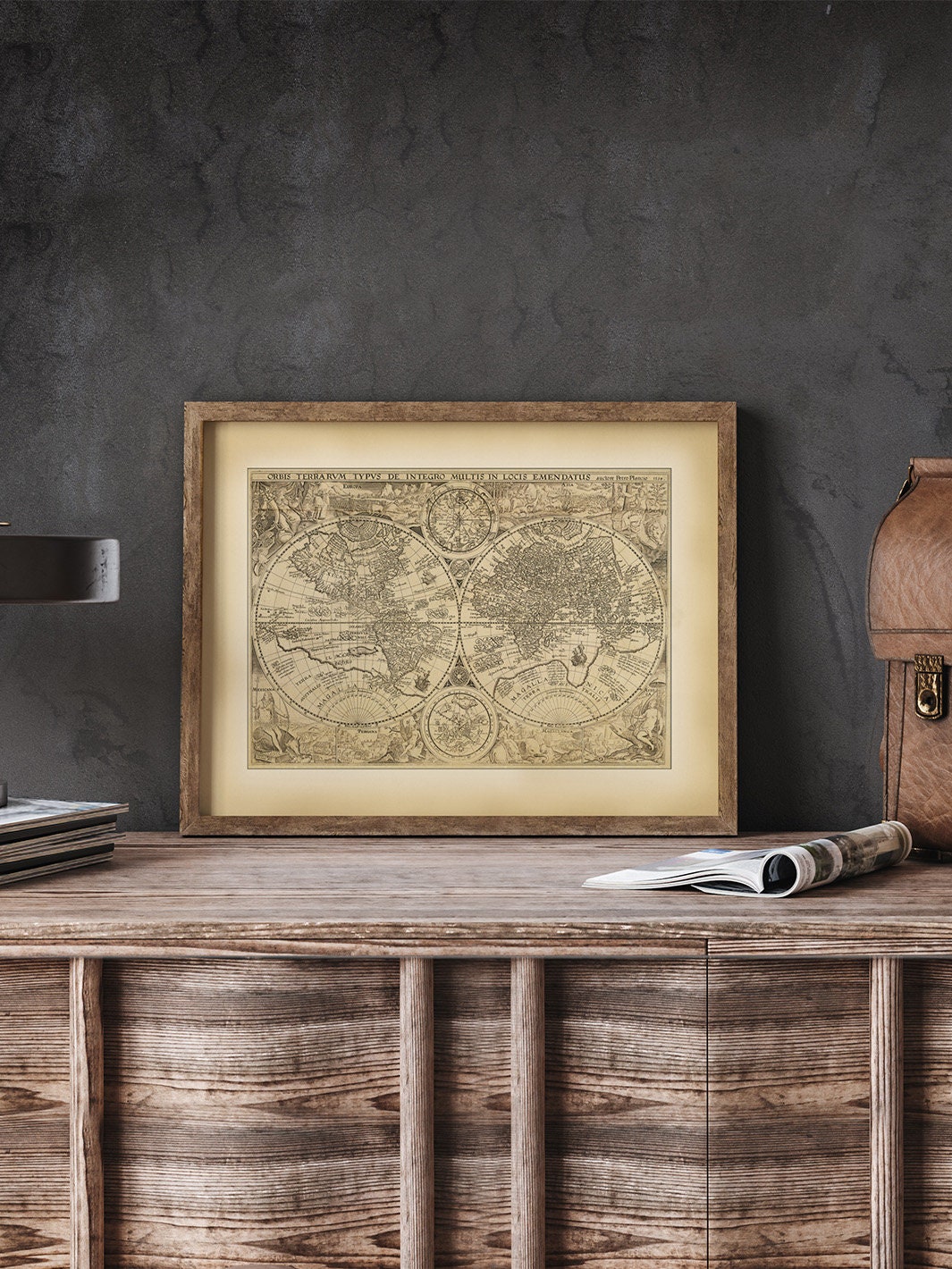 World Map Orbis Terra 1594, With Constellation Astronomy Chart ...