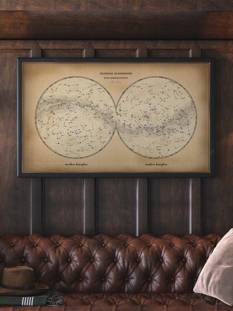 CELESTIAL PLANISPHERE - Davinci, Northern and Southern Hemisphere ...
