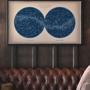CELESTIAL PLANISPHERE | Constellations Chart Print | Celestial Decor | Astrology | Sky Map - Etsy