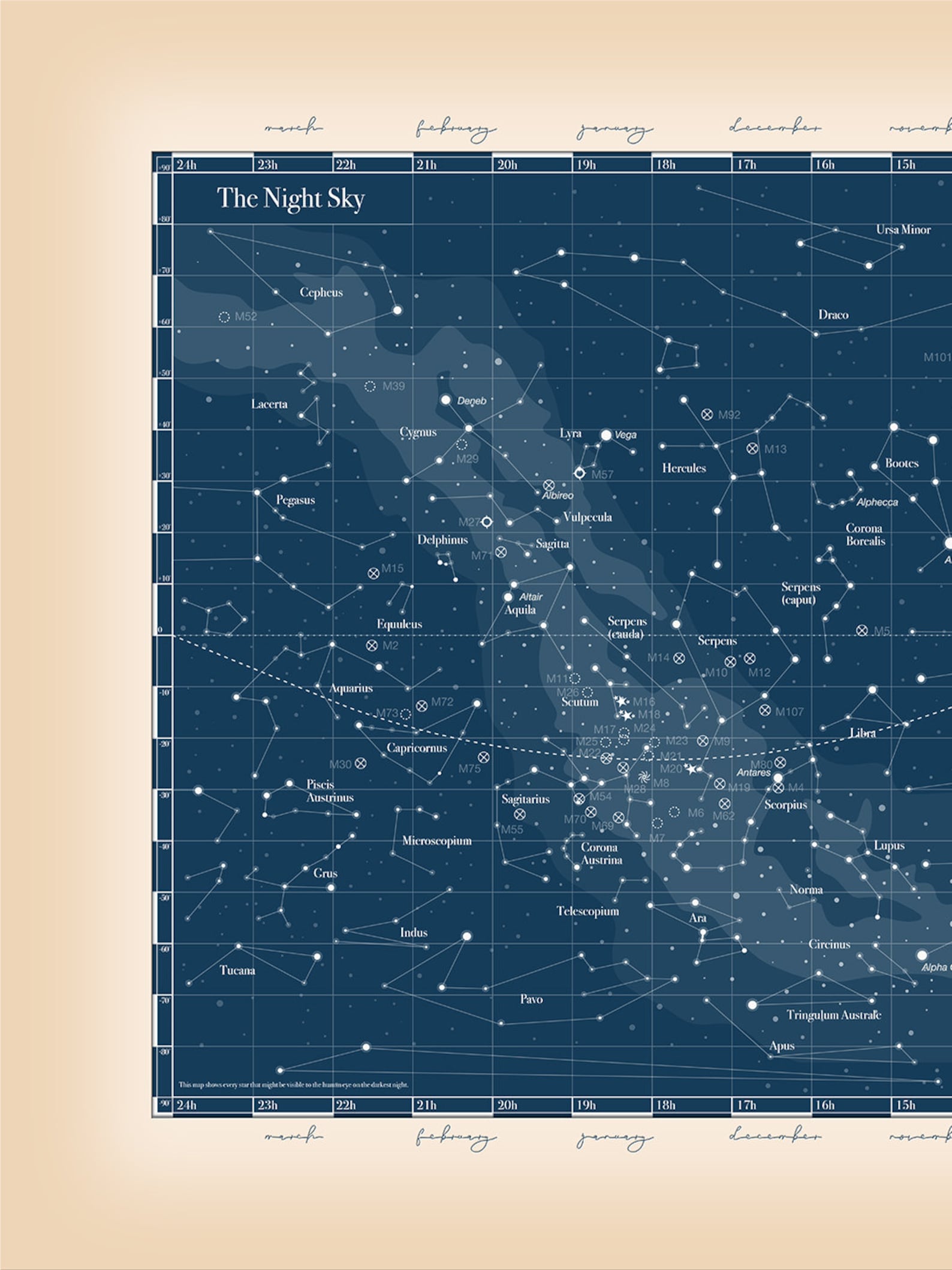ALL STARS MAP / Constellations Chart Print, Celestial Decor, Astrology ...