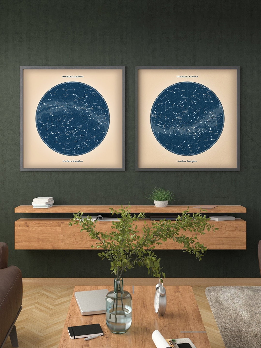 Constellations Maps Stars - Set / Northern and Southern Hemisphere Stars Maps - Etsy