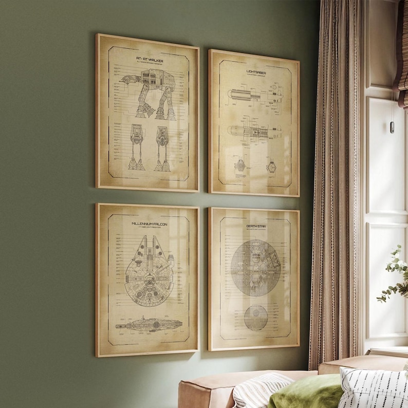 Death Star, Lightsaber Millennium Falcon, Atat Walker BLUEPRINTS - Etsy