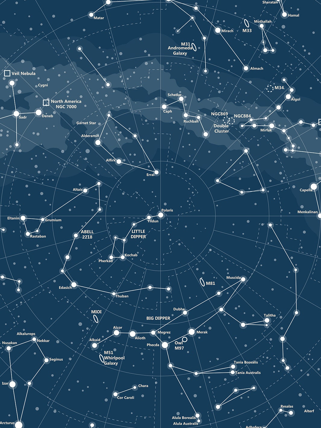 The Moon and Constellations Set / Northern and Southern hemisphere ...