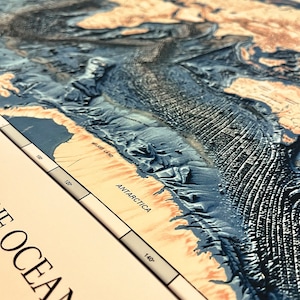 The Floor of the Oceans / Ocean Floor Map, Vintage Map of the Seabed ...