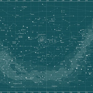 ALL STARS MAP / Constellations Chart Print, Celestial Decor, Astrology ...