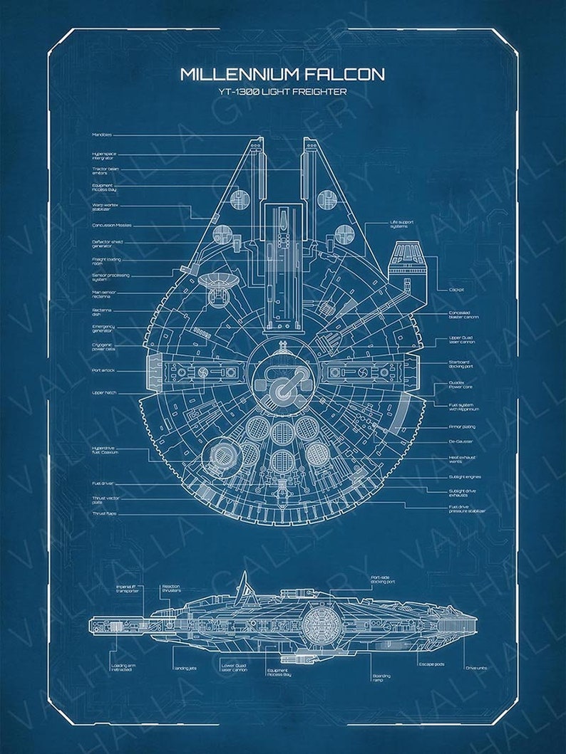Death Star, Lightsaber Millennium Falcon, Atat Walker BLUEPRINTS - Etsy