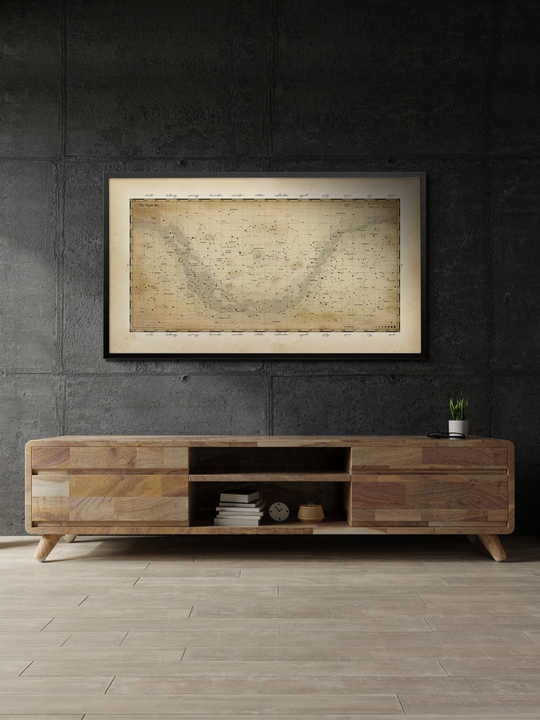 ALL STARS MAP Vintage / Constellations Chart Print, Celestial Decor ...