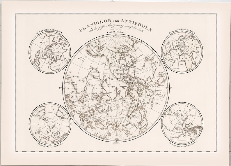 Map of the World | World Map |north Southern Poles | All Parts of the ...