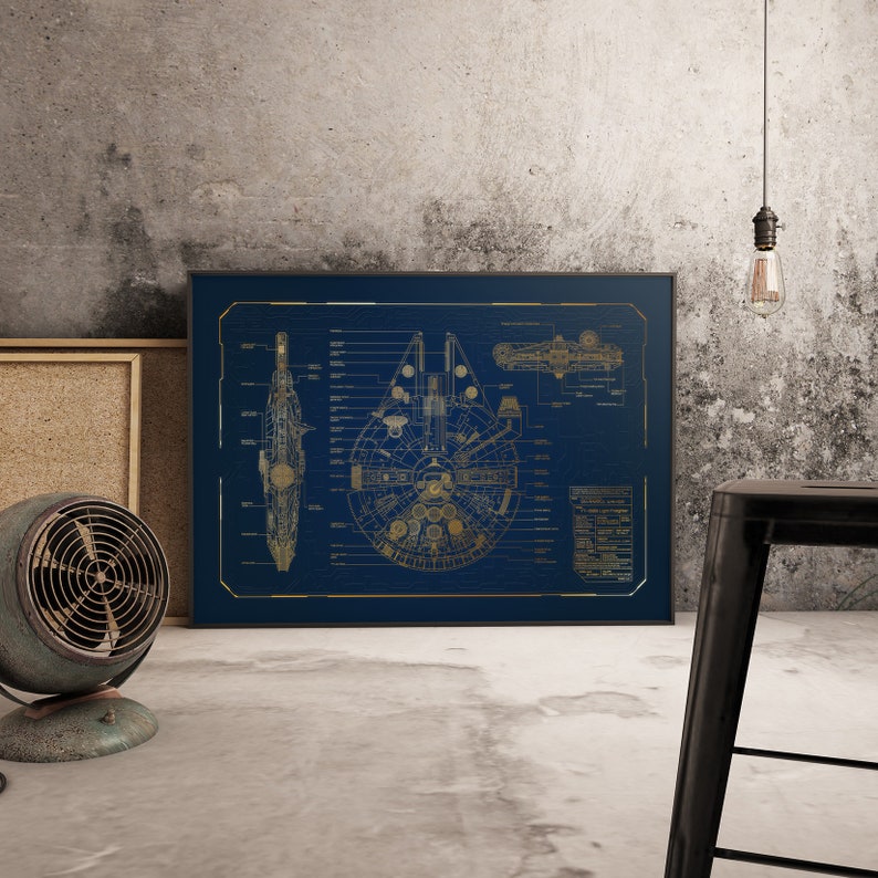 Millennium Falcon Blueprint | Functions of YT-1300F Freighter | Falcon ...