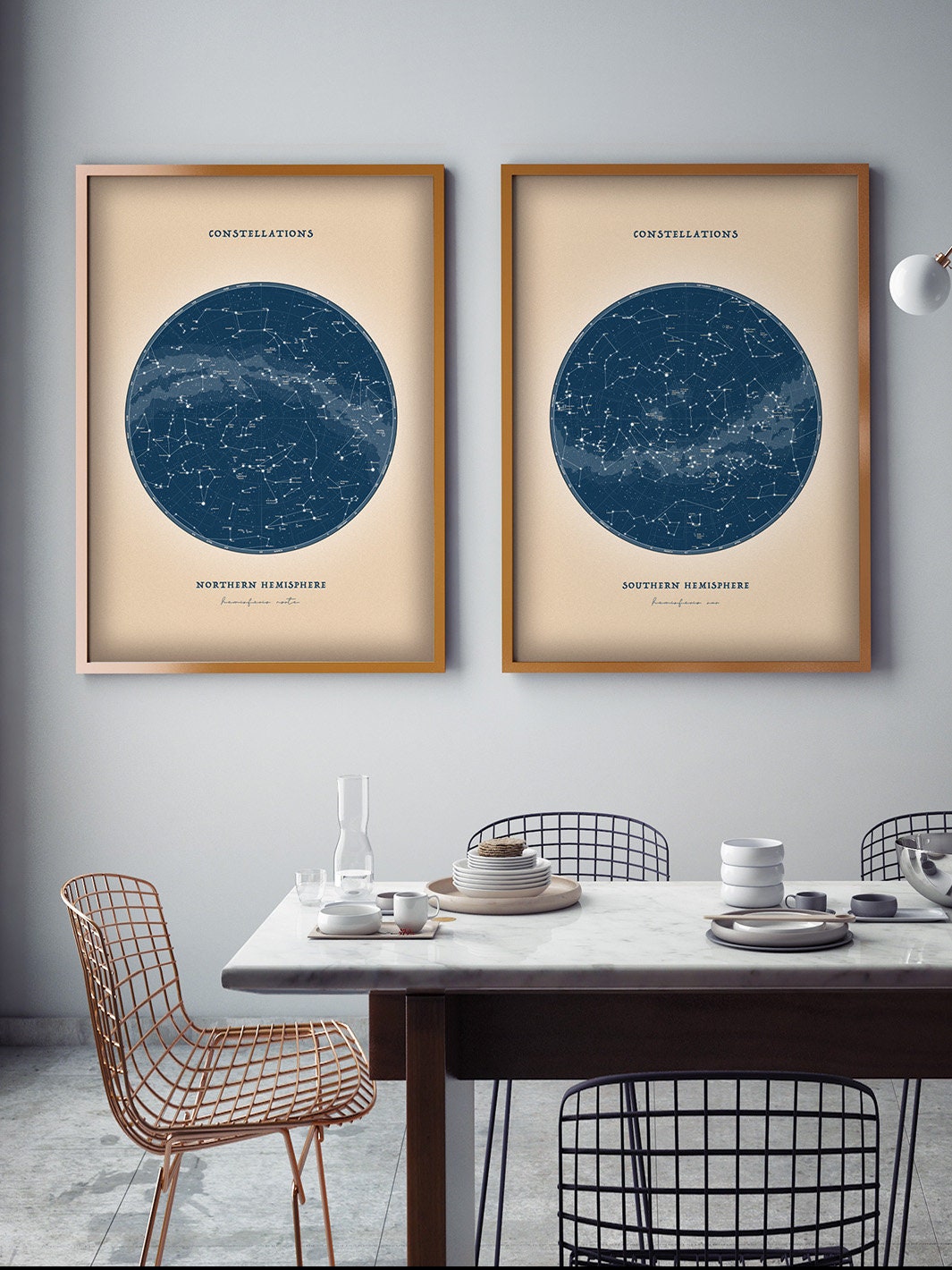 Constellations Maps Stars - Set / Northern and Southern Hemisphere ...