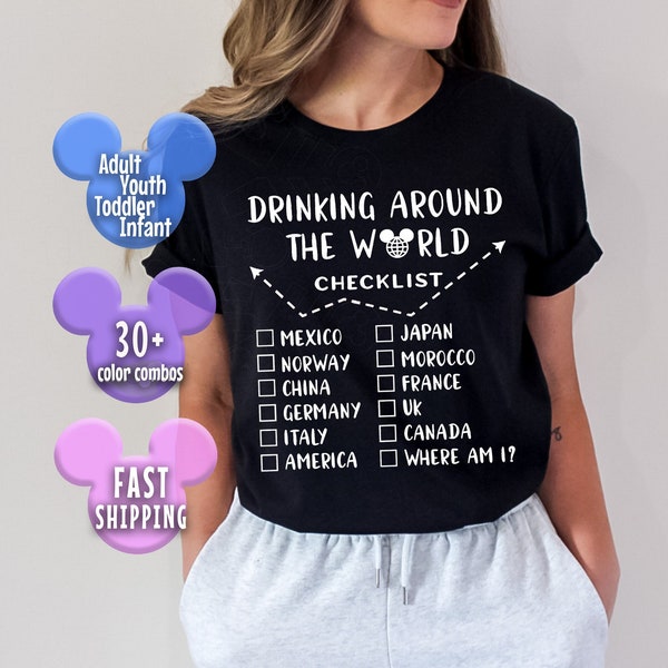 Drink Around the World Epcot Checklist - Etsy