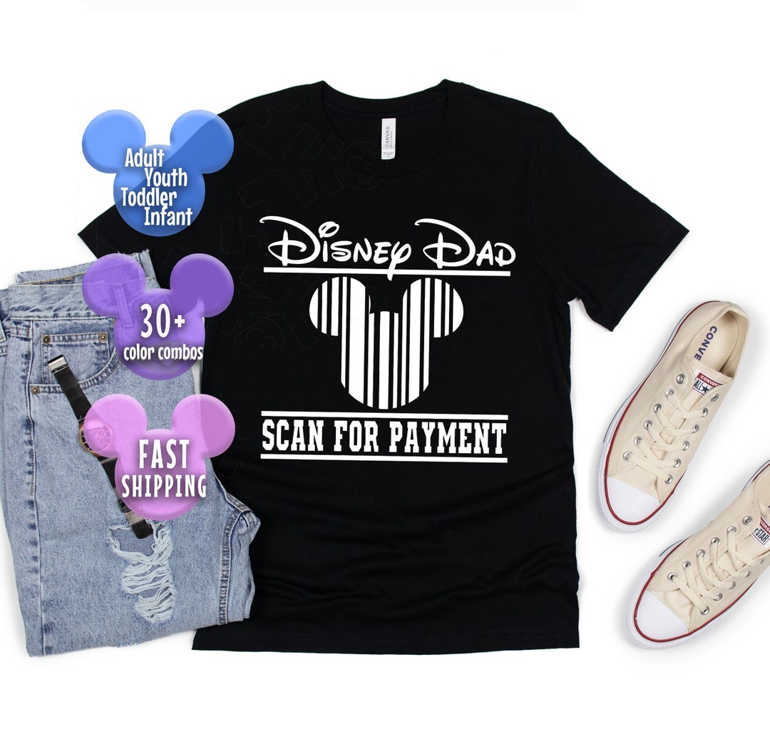 Scan for Payment Mickey Barcode Dad Grandpa Theme Park Magical - Etsy