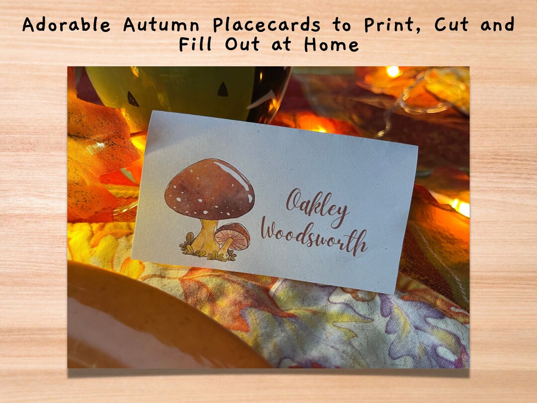Autumn Placecard, Printable Thanksgiving Place Cards, Instant Download ...