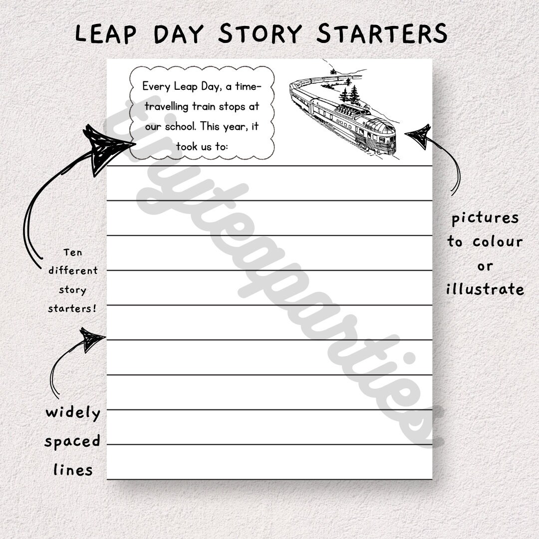 Leap Day Story Starters 10 Writing Prompts Elementary Writing Printable ...