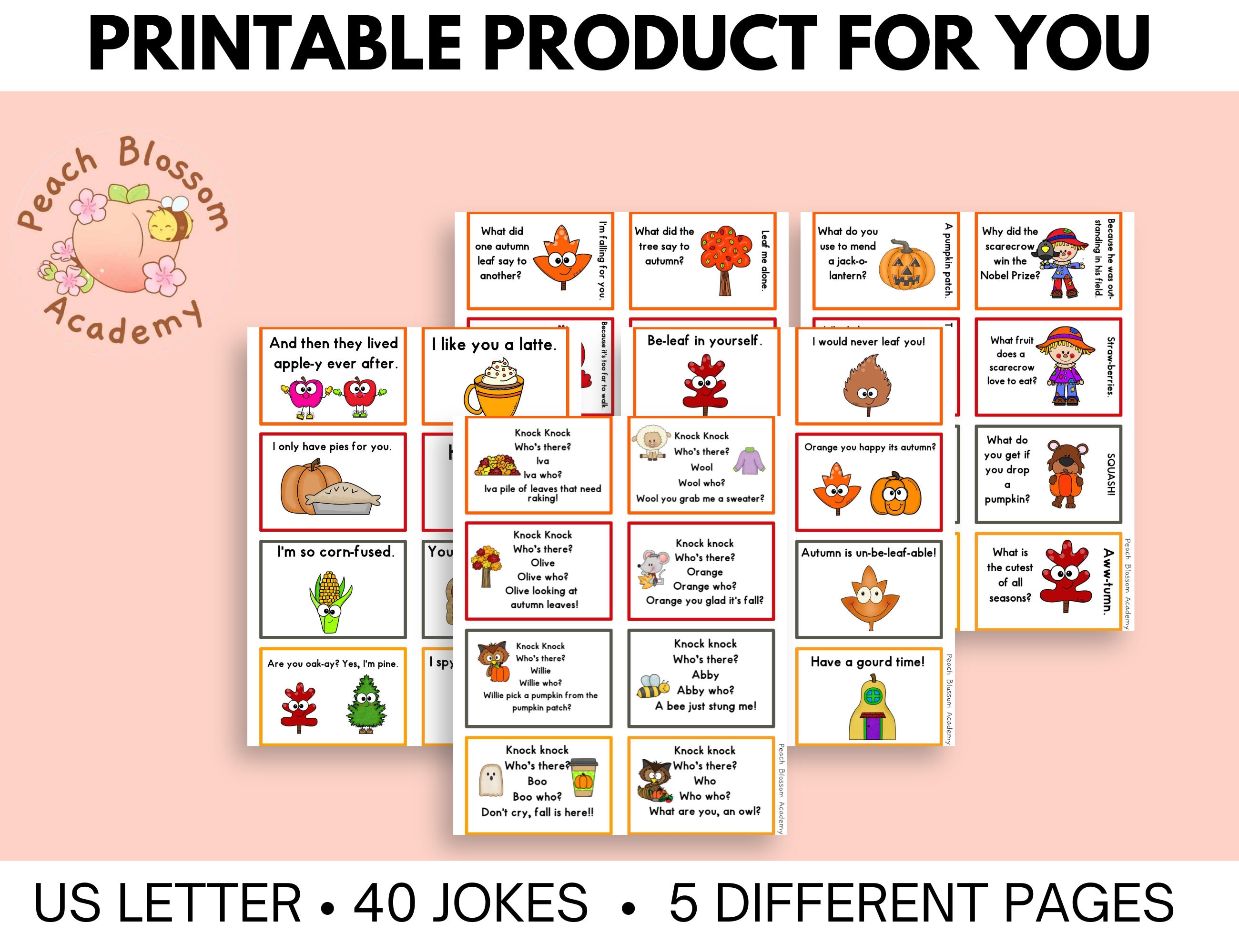 Printable Autumn Lunch Box Notes Lunch Box Notes for Kids, Lunchbox ...
