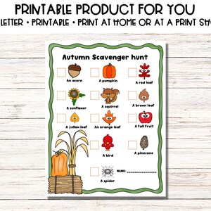 Fall Scavenger Hunt Printable Scavenger Hunt Printable Autumn Scavenger ...
