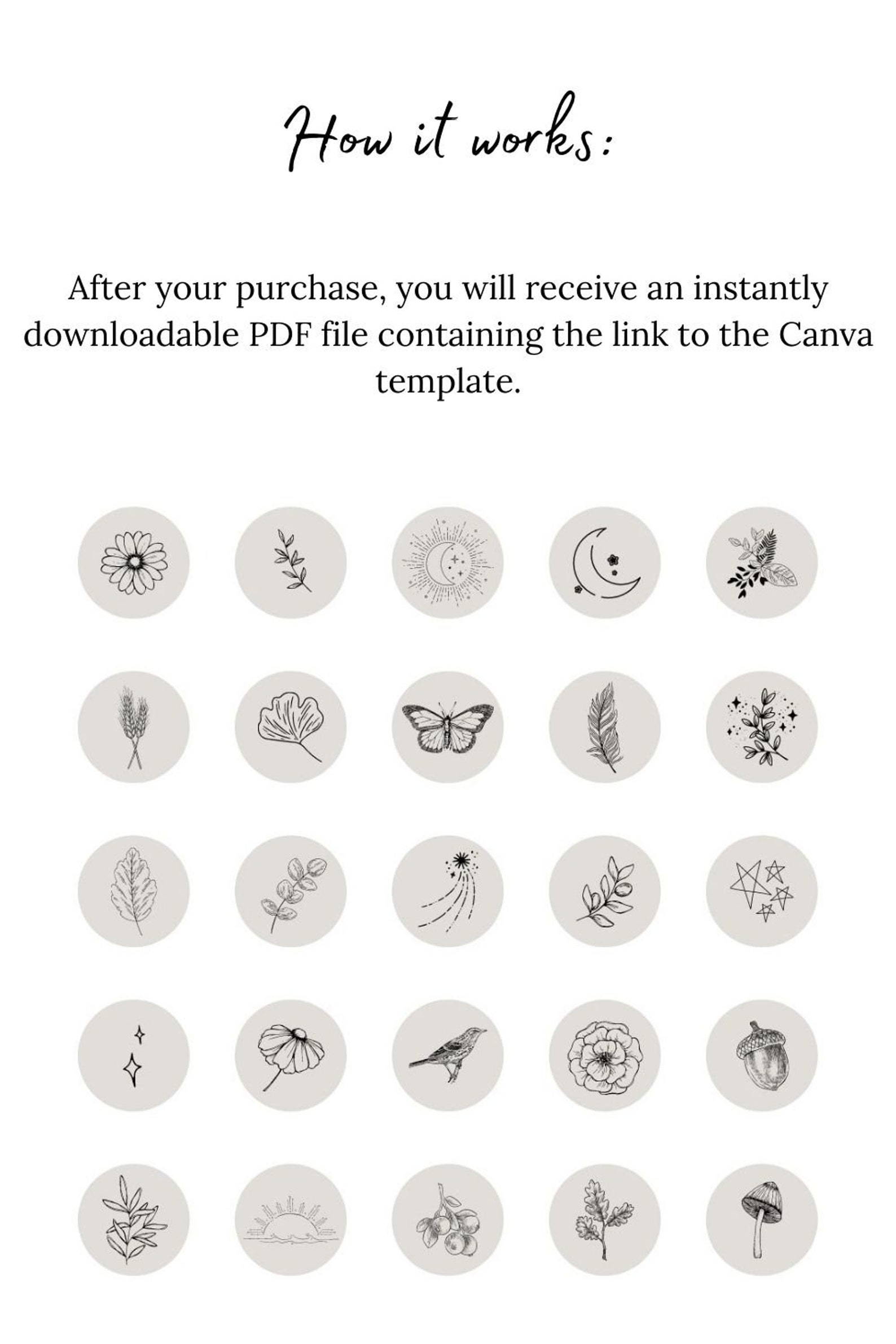 25 Editable Instagram Highlight Covers | Botanical Highlight Cover ...