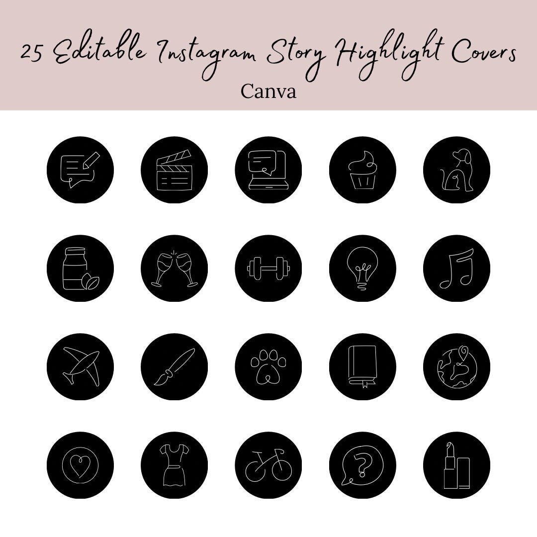 25 Editable Minimalist Highlight Covers for Instagram | Lifestyle Insta ...