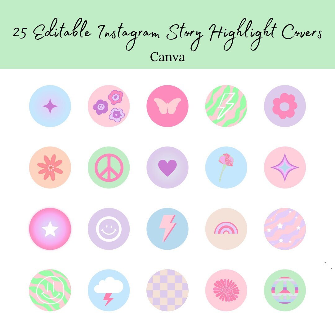 25 Retro Groovy Instagram Highlight Covers | Summer Highlight Cover ...