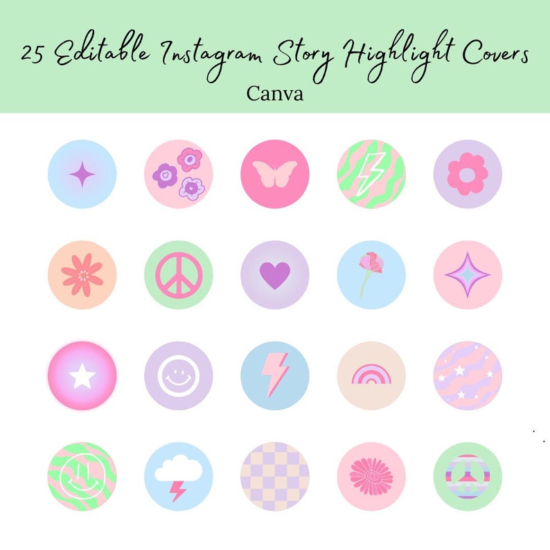 25 Retro Groovy Instagram Highlight Covers | Summer Highlight Cover ...