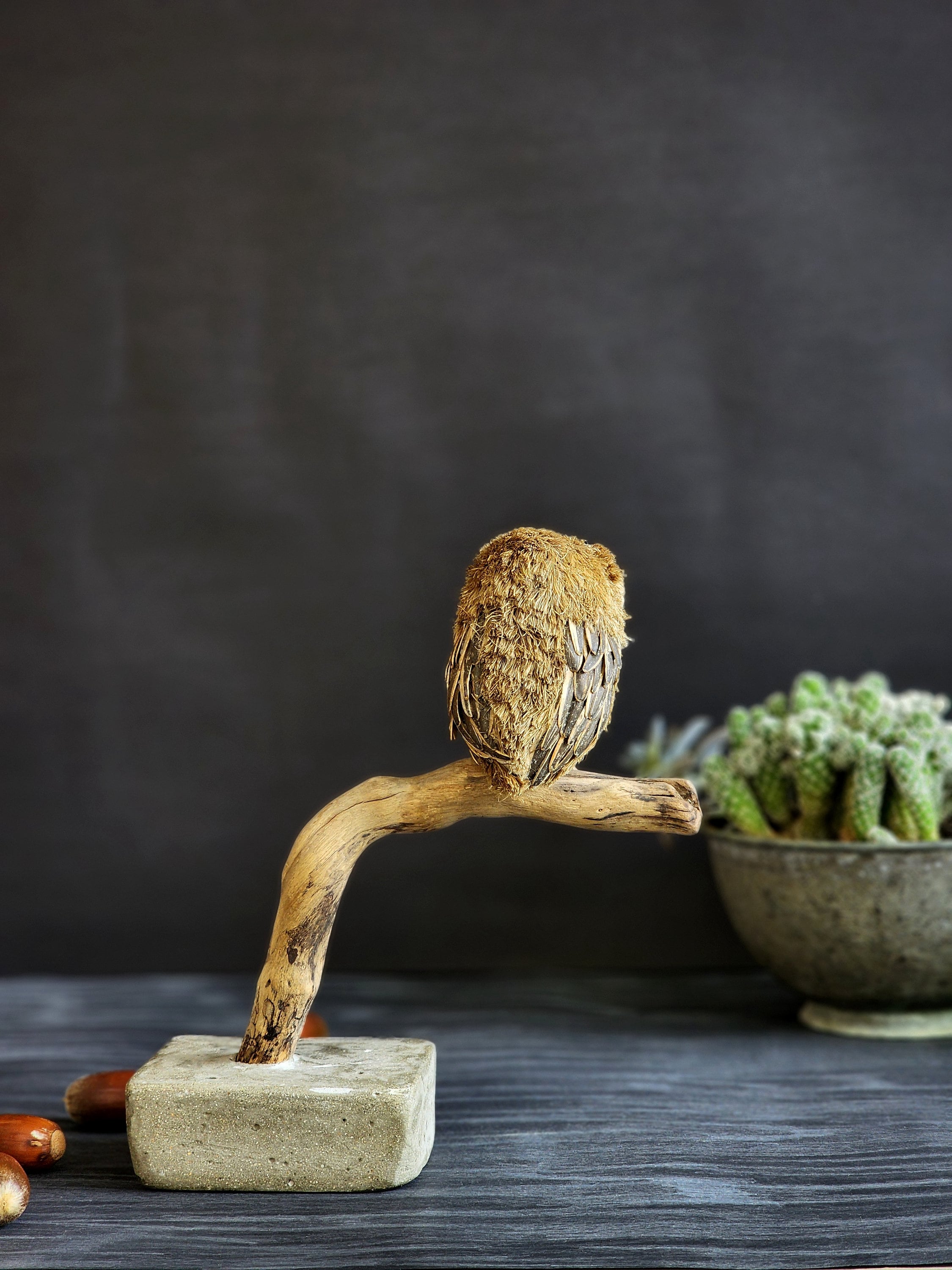 Handmade Aesthetic Owl Sculpture for Bookshelf or Desk Decoration ...