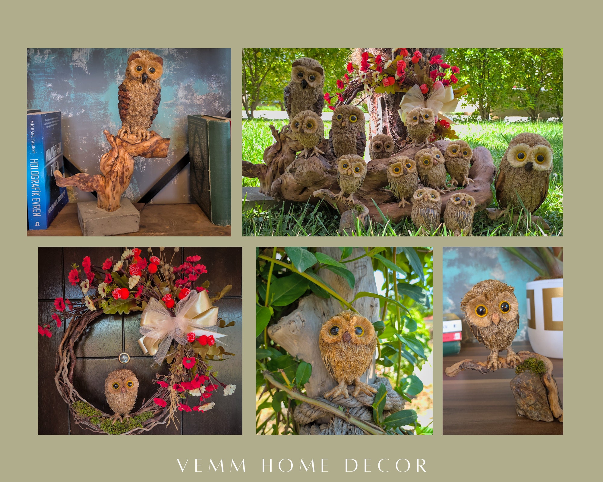 Handmade Aesthetic Owl Sculpture for Bookshelf or Desk - Etsy