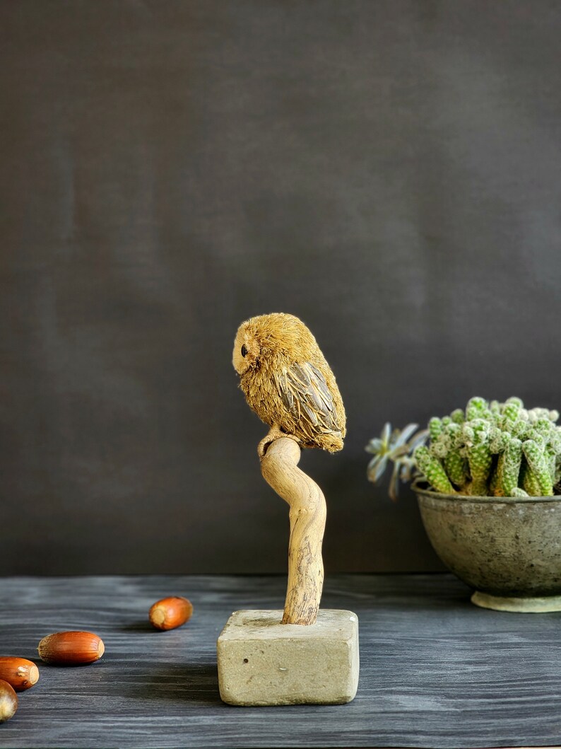 Handmade Aesthetic Owl Sculpture for Bookshelf or Desk Decoration ...