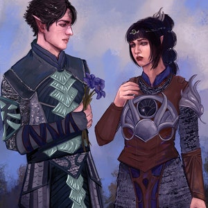 Character Commission, Custom Couple Fantasy Art, Custom Handmade ...