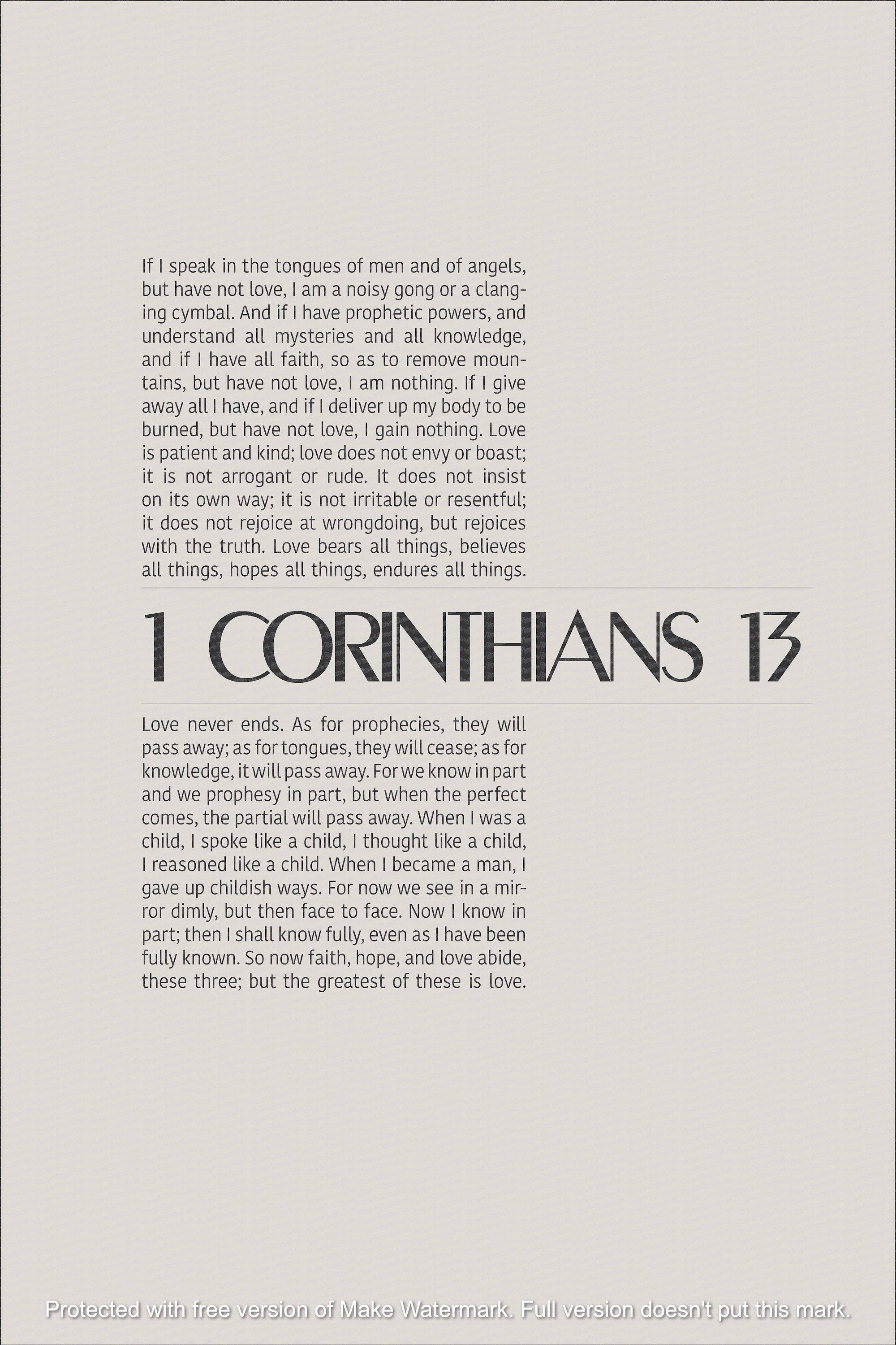 1 Corinthians 13 | Digital Print | Bible Art - Etsy