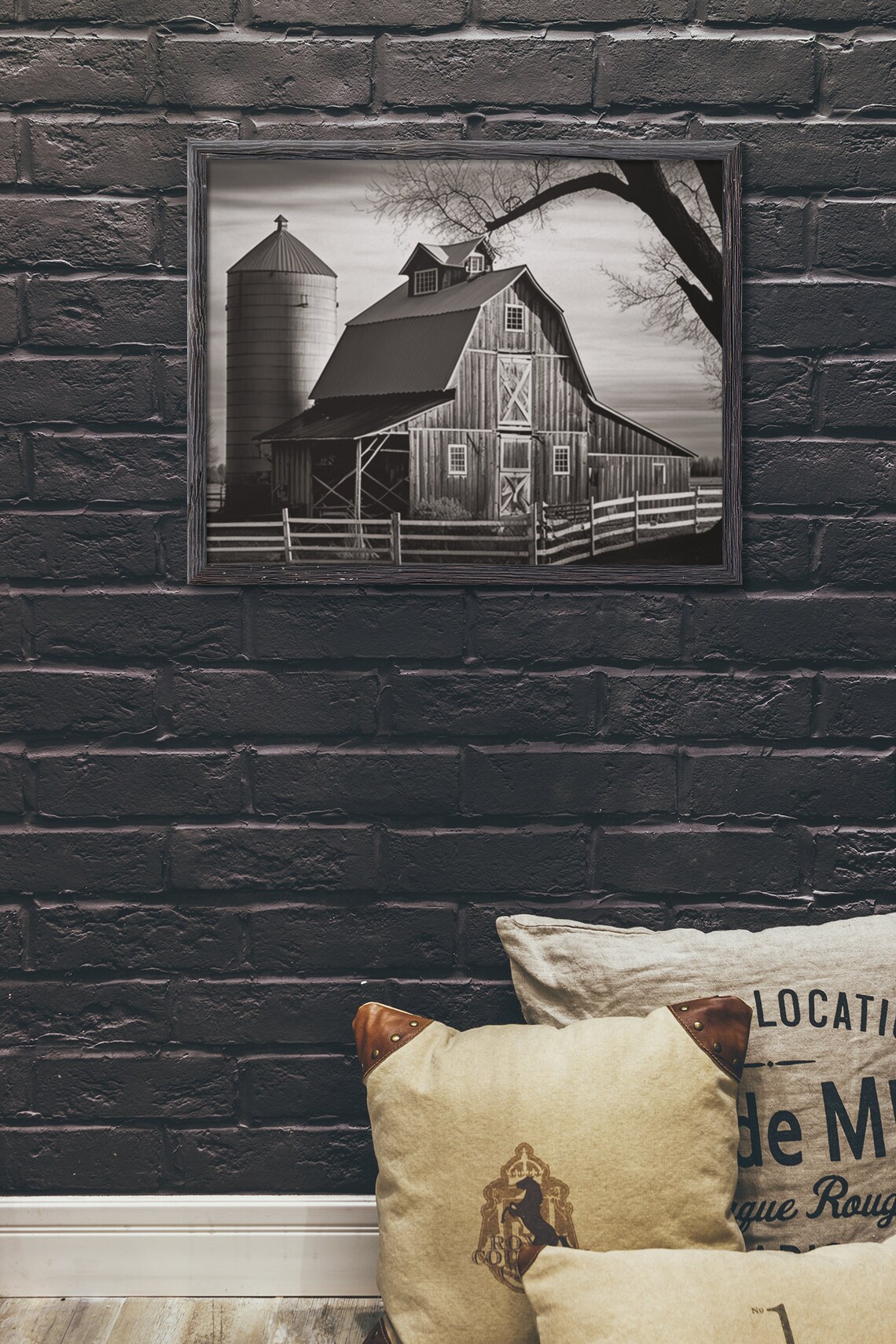 Digital Download, Black and White Farm House Canvas - Etsy