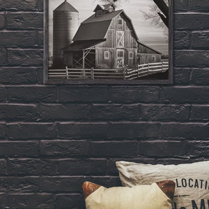 Digital Download, Black and White Farm House Canvas - Etsy