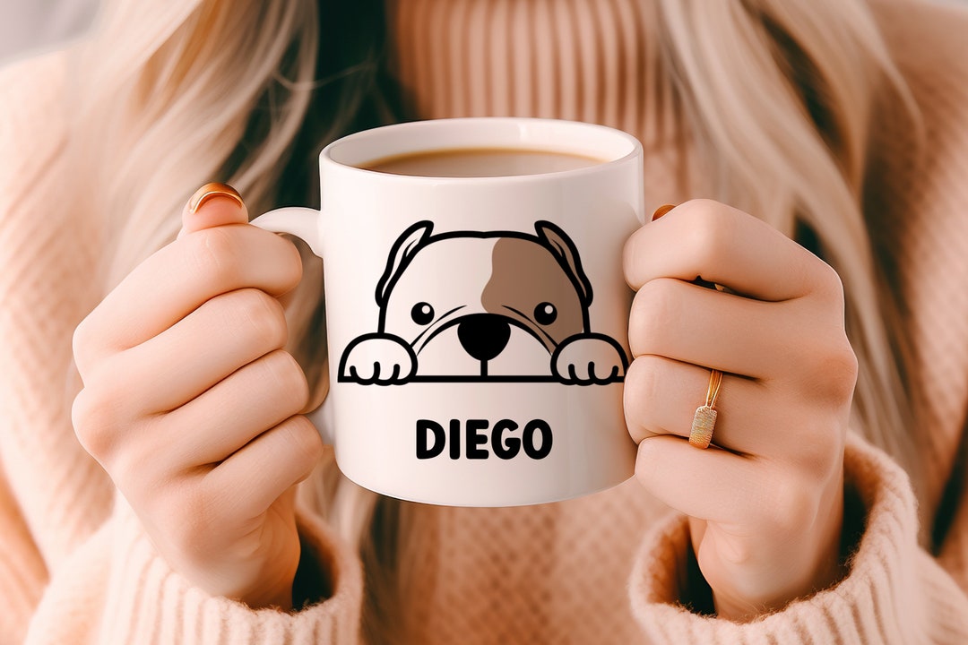 Personalized American Bully Coffee Mug, Personalized Dog Owner Mug With ...