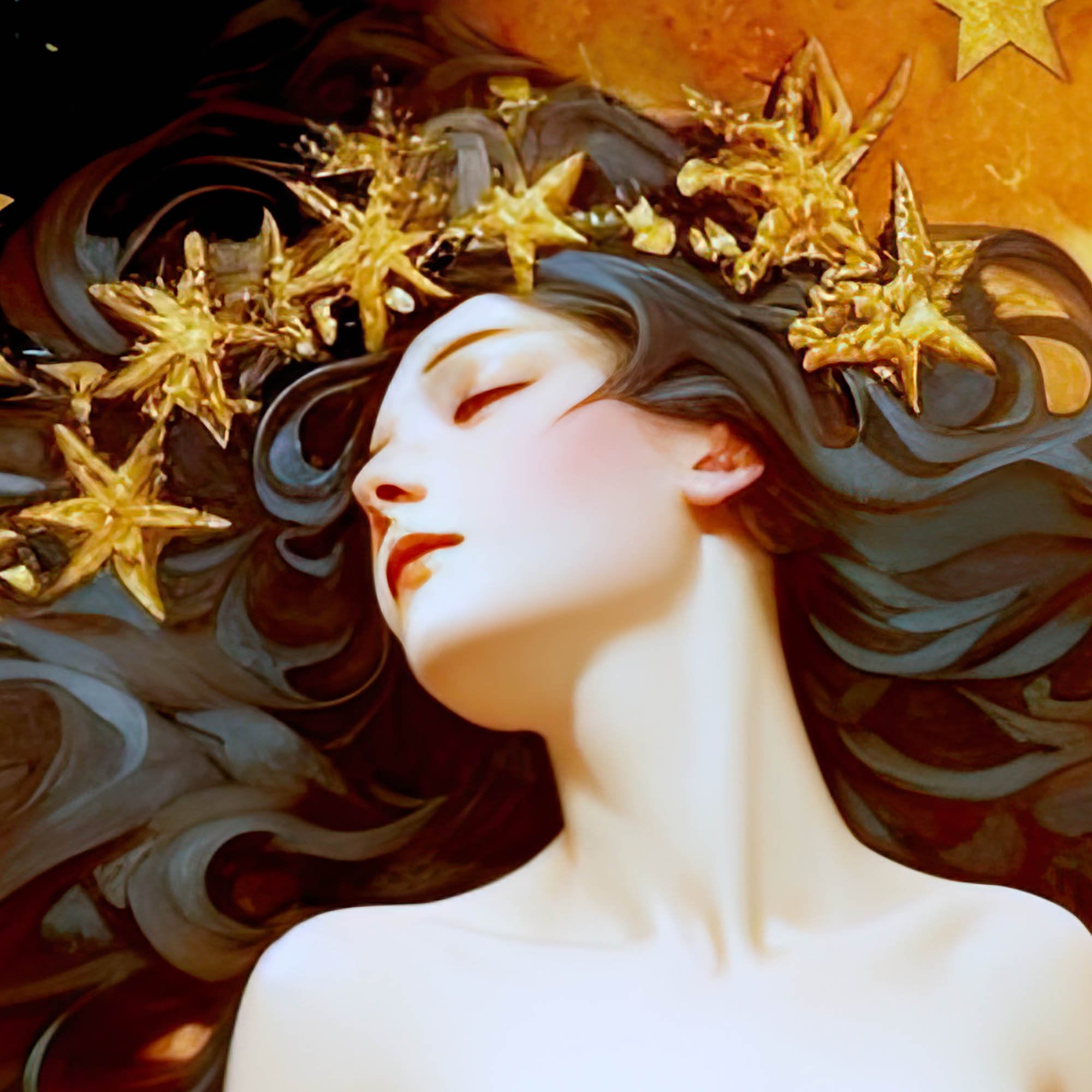 Star Spirit Ethereal Beautiful Woman Vintage 19th Century Art Decor ...