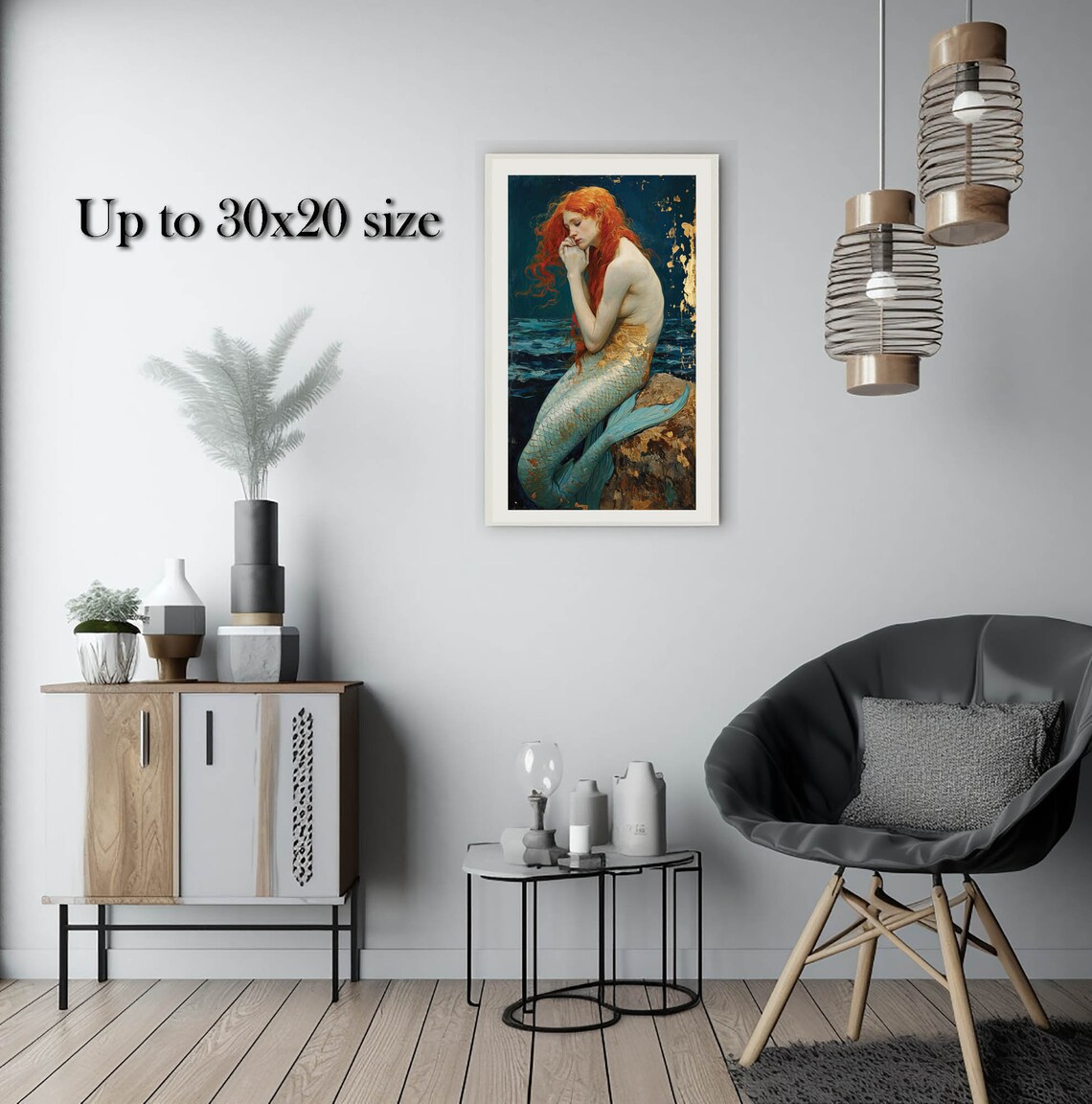 Beautiful Woman Mermaid Classical Fantasy Siren Vintage 19th Century ...