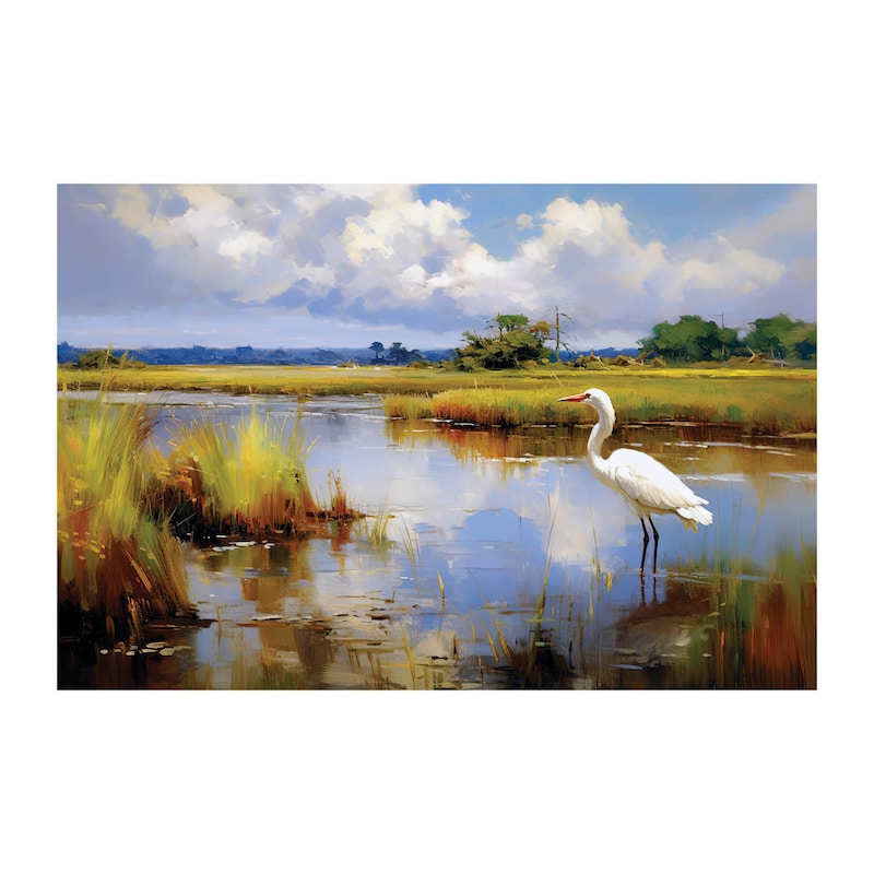 Egret Painting - Etsy