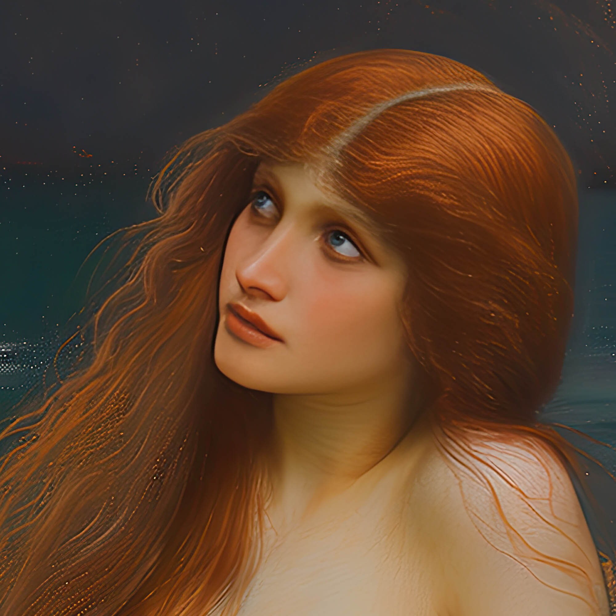 Beautiful Woman Mermaid Classical Fantasy Siren Vintage 19th Century ...