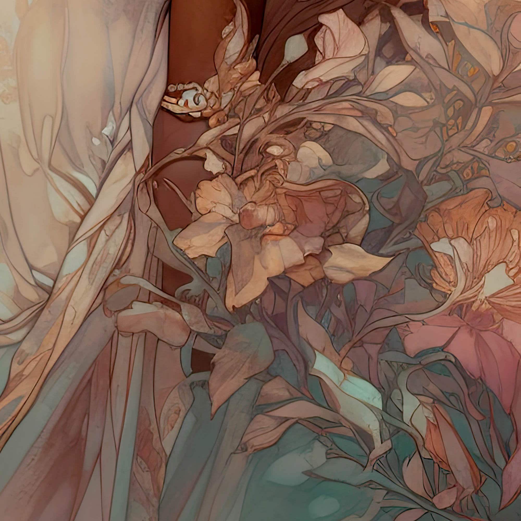 Beautiful Woman Spirit Flowers Art Vintage 19th Century Art - Etsy