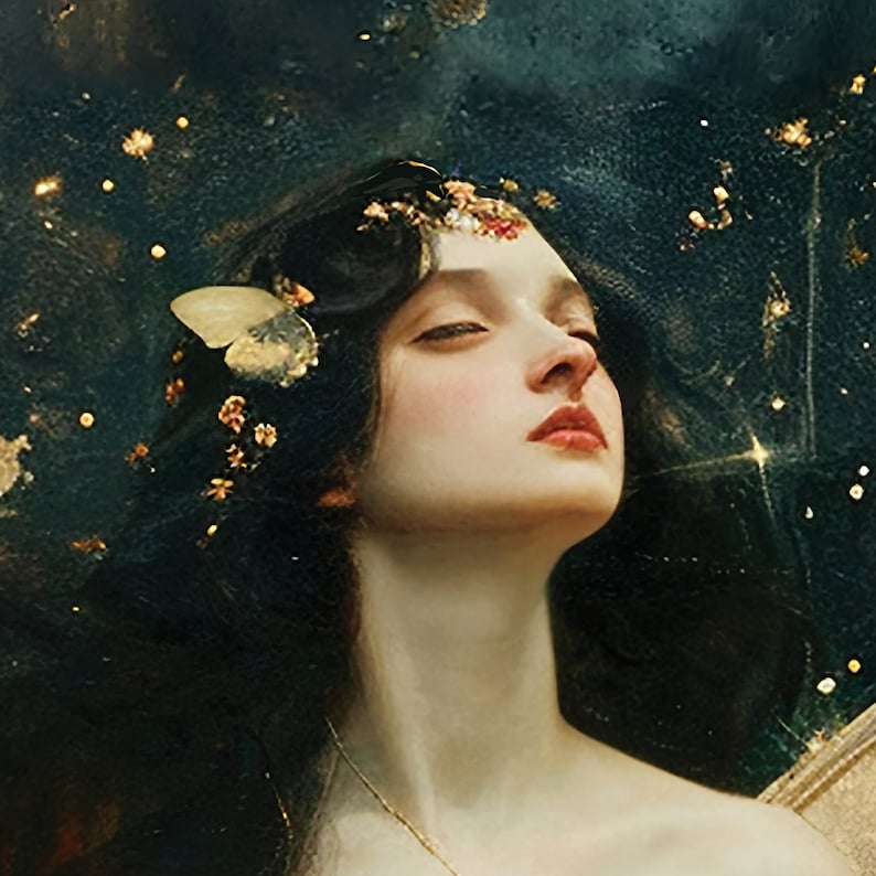 Beautiful Woman Fairy Spirit Symbolism Vintage 19th Century Decor ...