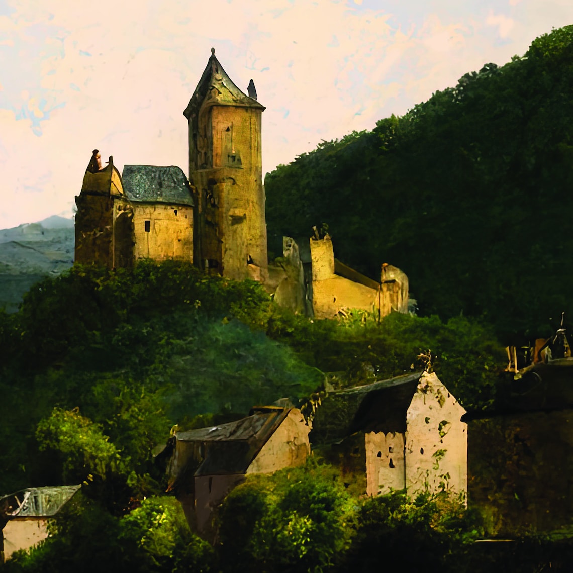 Wonderful French Village and Castle on River Landscape / - Etsy