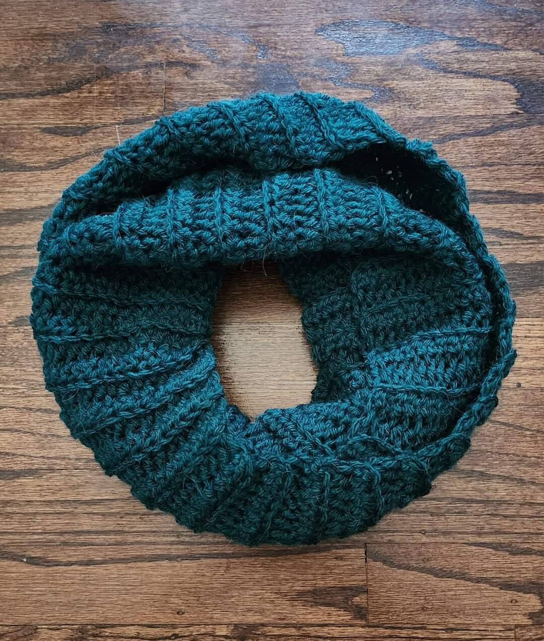 Teal Green Crocheted Infinity Scarf for Adults or Teens - Etsy